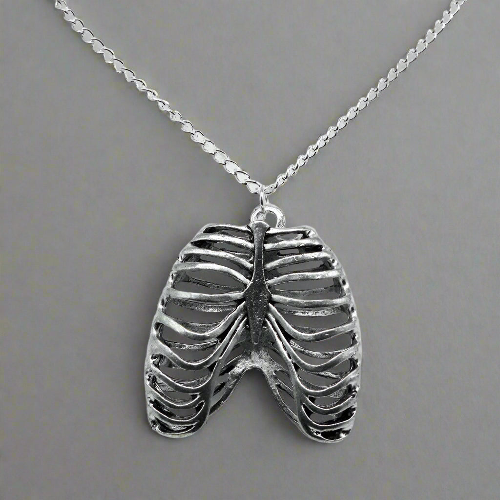 Silver Gothic Rib Cage Charm Necklace for Unique Style – Artemis ...